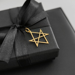 Unicursal Hexagram in 18K Gold. 18k Solid Gold Hexagram Pendant ...