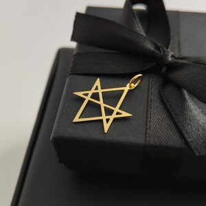 Unicursal Hexagram in 18K Gold. 18k Solid Gold Hexagram Pendant ...