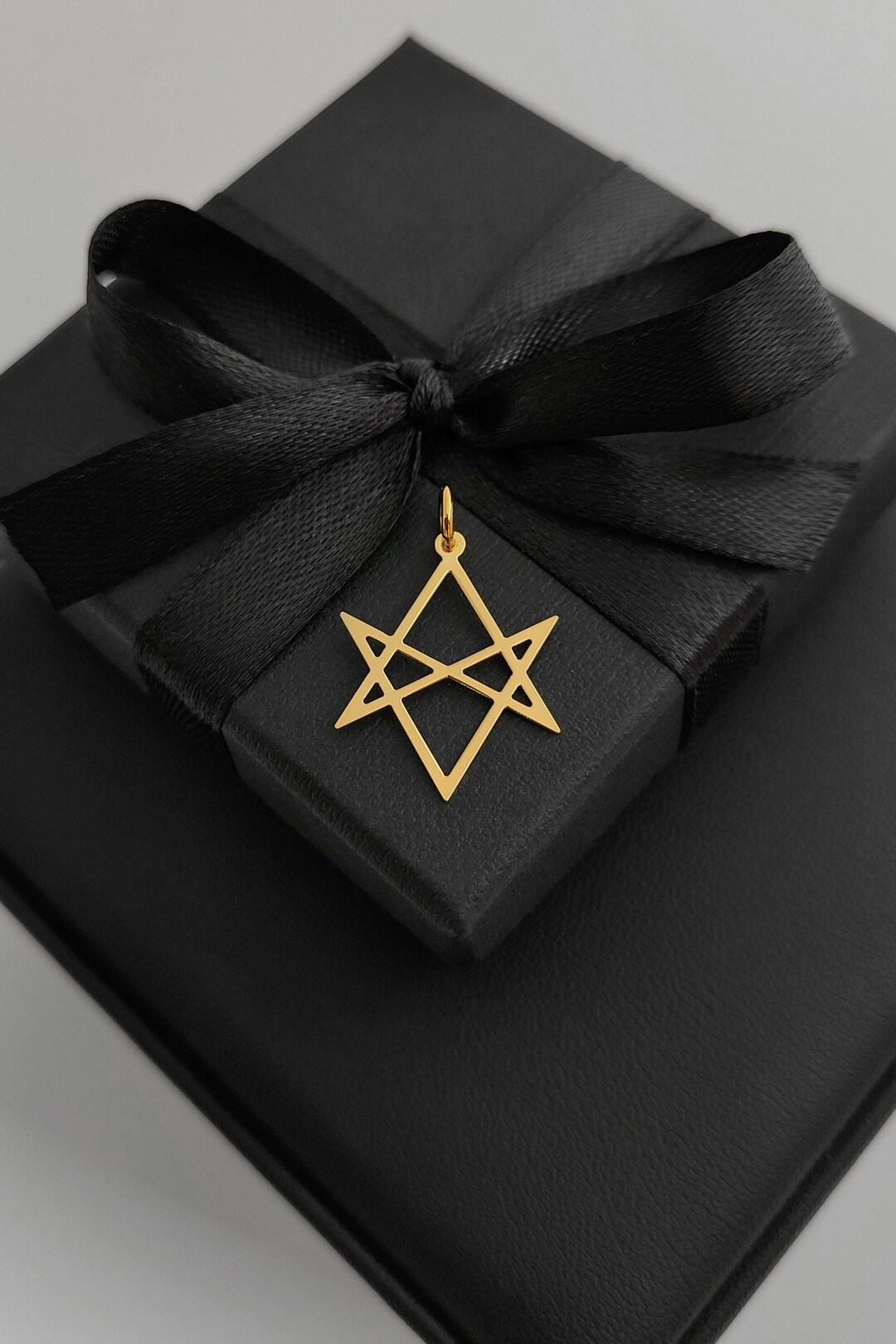 14K Gold Unicursal Hexagram. 14K Solid Gold Hexagram Pendant, Thelema ...