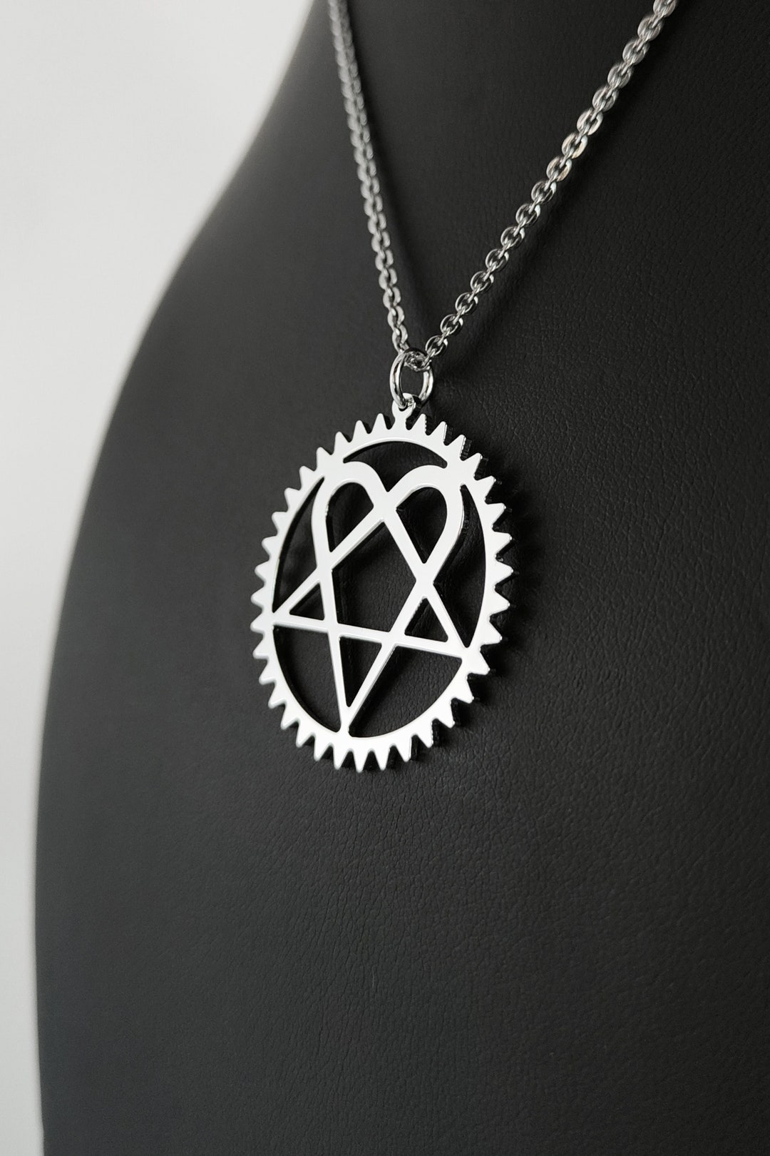 Heartagram, HIM Band Necklace. Heartagram Necklace, Gothic Jewel. Rock ...