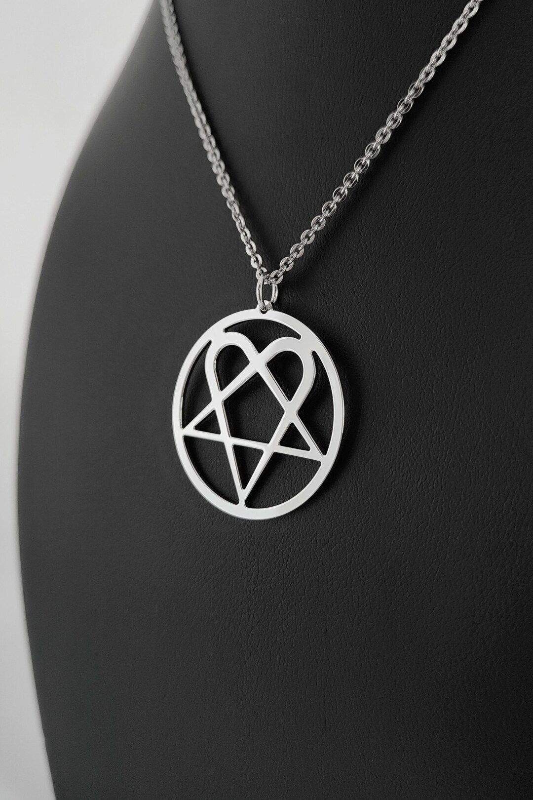 Heartagram, HIM Band Series. Heartagram Necklace, Gothic Jewel. Rock ...