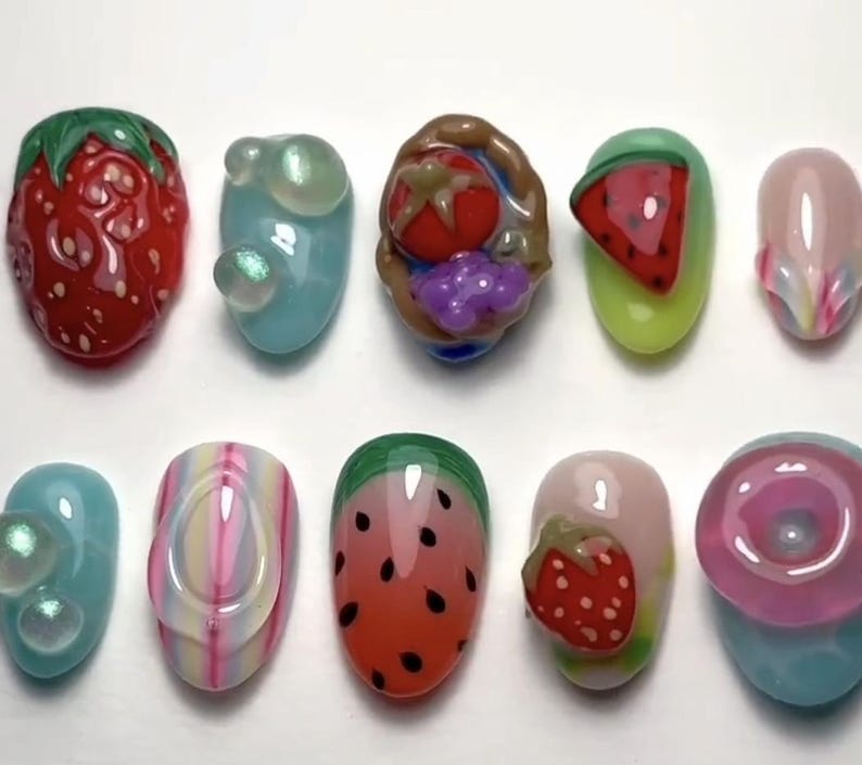 Handmade Premium Nail Tips/ Press on Nail Tips/ Custom Press-on ...