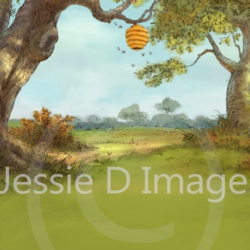 Large Winnie the Pooh Inspired Honey Tree Digital Background - Etsy