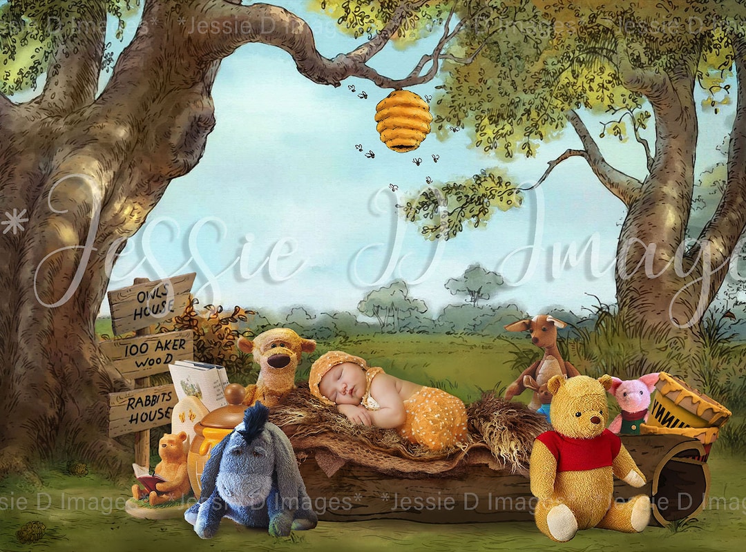 Winnie the Pooh Themed Digital Background 1 - Etsy
