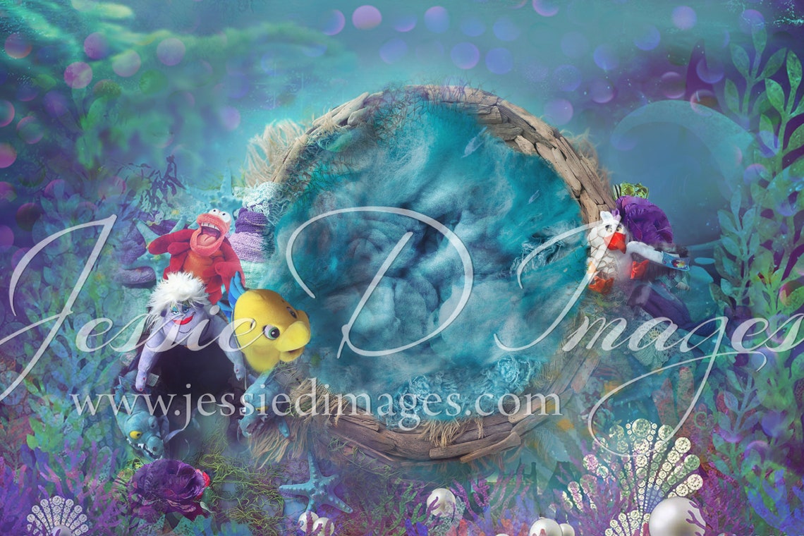 Little Mermaid Digital Background | Etsy