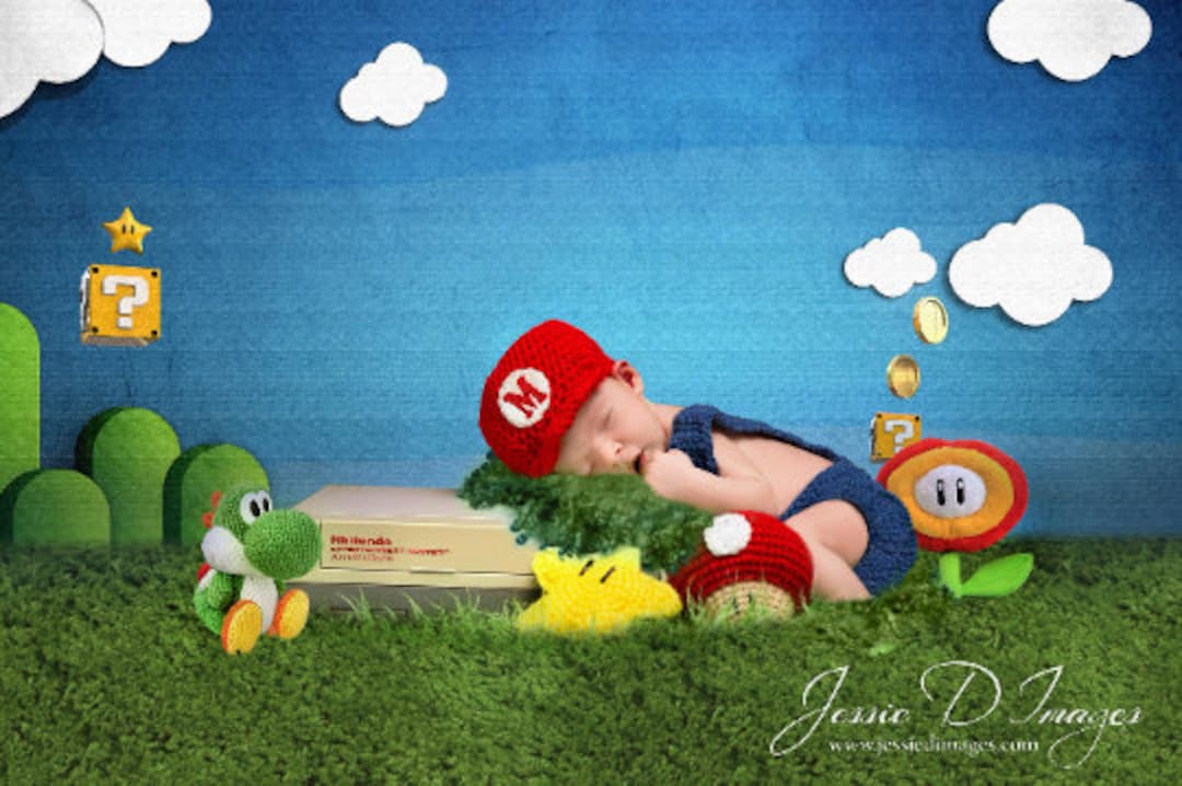 Super Mario Newborn Digital Background - Etsy