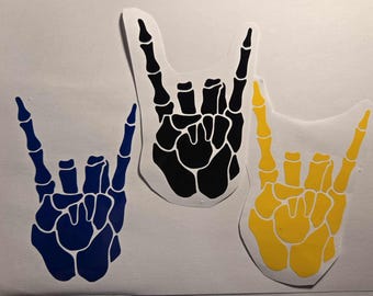 Rock on Skeleton Hands Vinyl Decal - Etsy