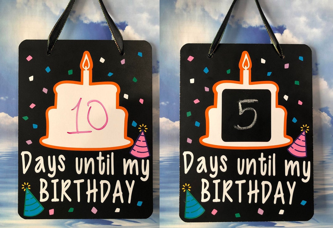 Confetti Cake Birthday Countdown Chalkboard / Dry Erase - Etsy