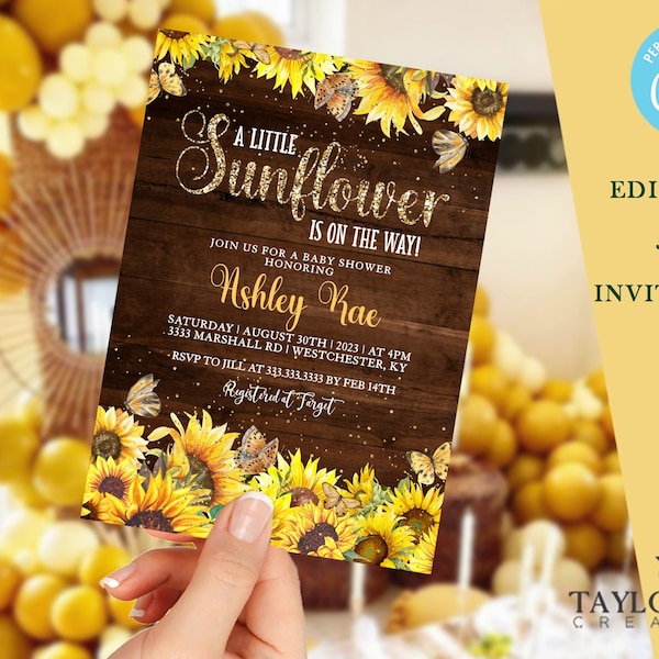 Sunflower Invitation - Etsy