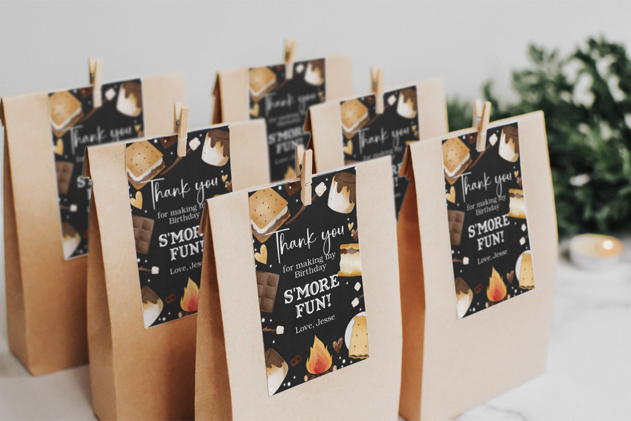 Editable Smore Gift Tag S'more Favor Tag Birthday - Etsy