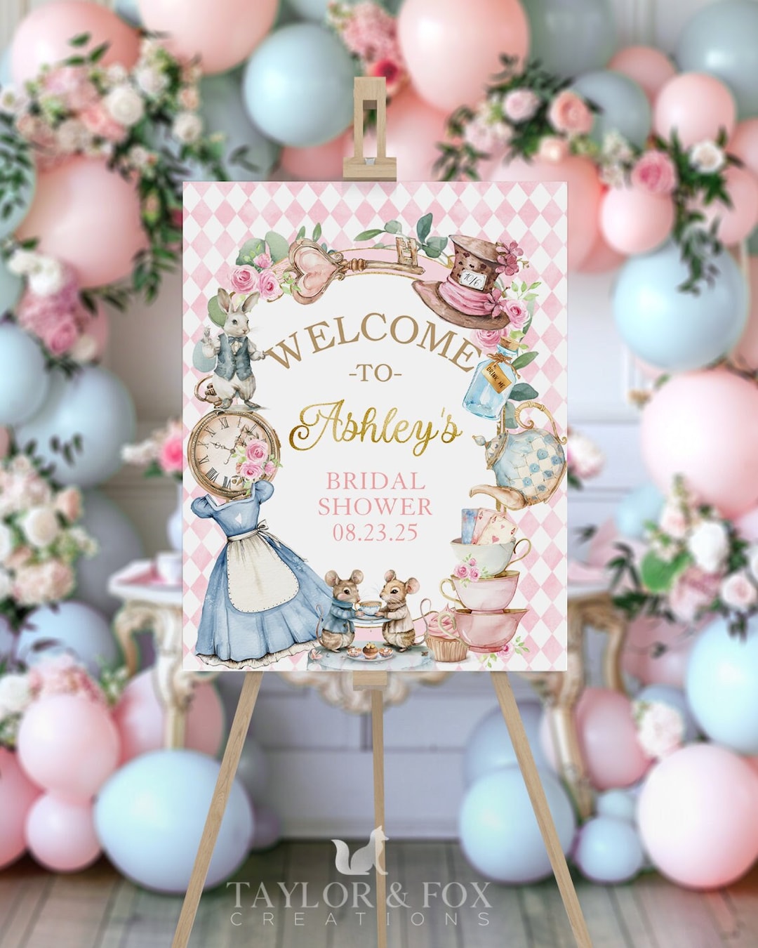 Alice in Wonderland Welcome Sign, Wonderland Sign, Alice in Wonderland ...