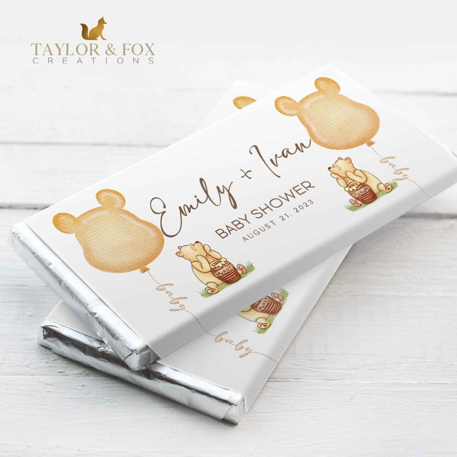 Editable Winnie the Pooh Candy Wrapper Winnie the Pooh Baby - Etsy