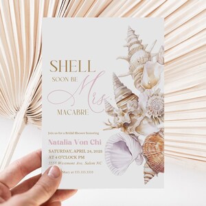 Boho Beach Seashell Bridal Shower Invitation, Boho Wedding Shower ...