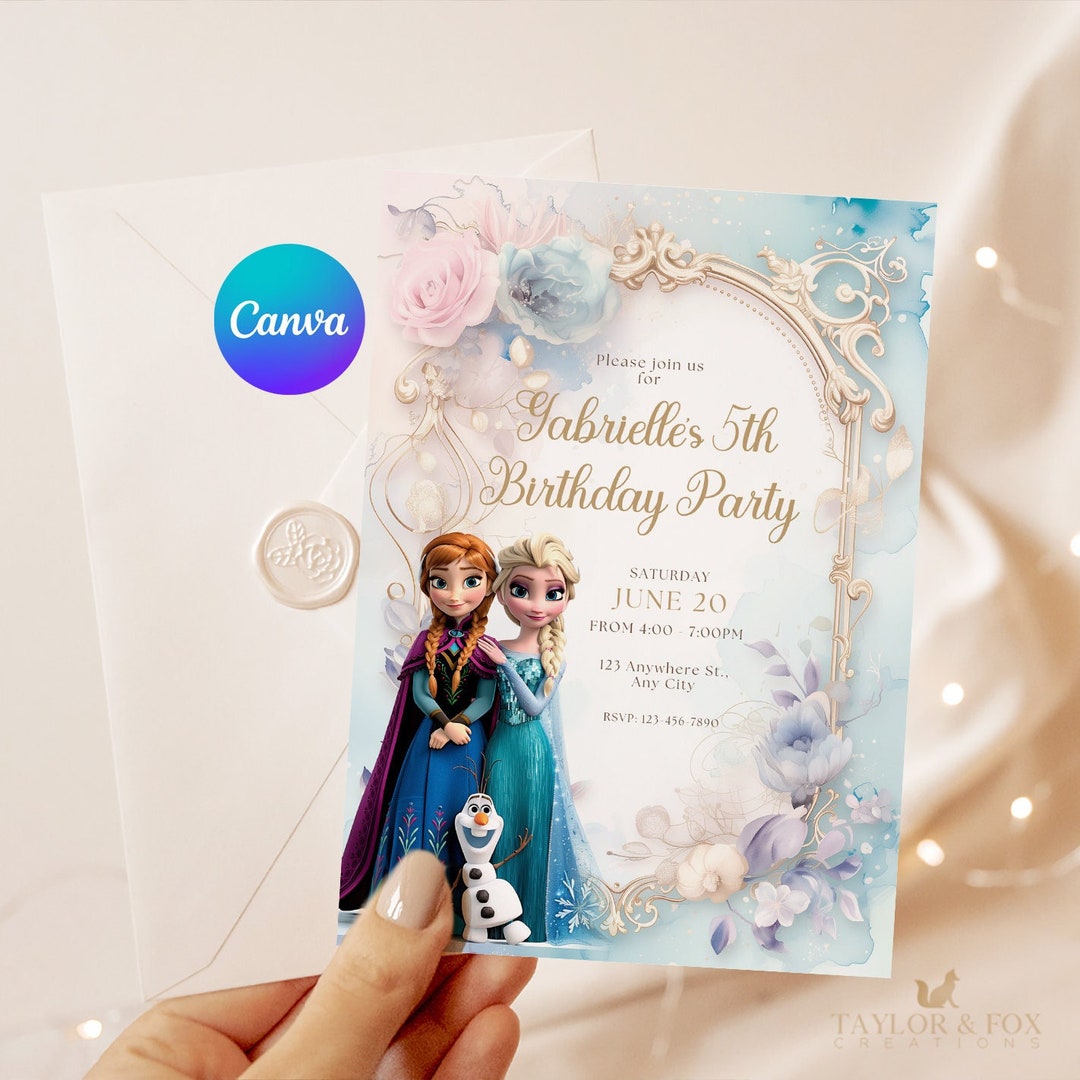 Frozen Invitation Frozen Birthday Invitation Frozen Editable Invitation ...