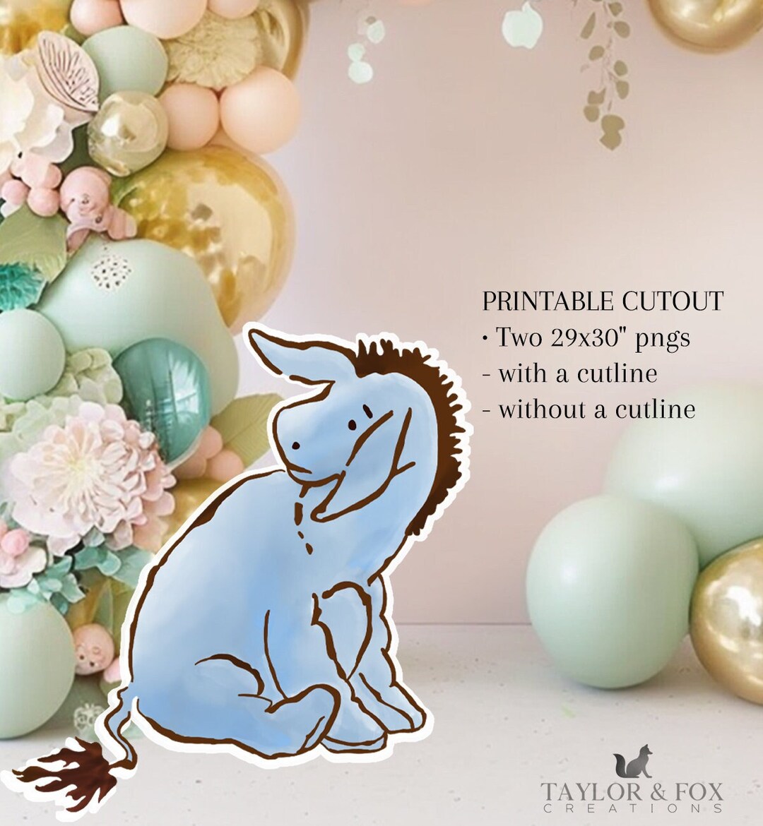 Eeyore Cutout Prop: Winnie the Pooh Baby Shower Decor (digital Download ...