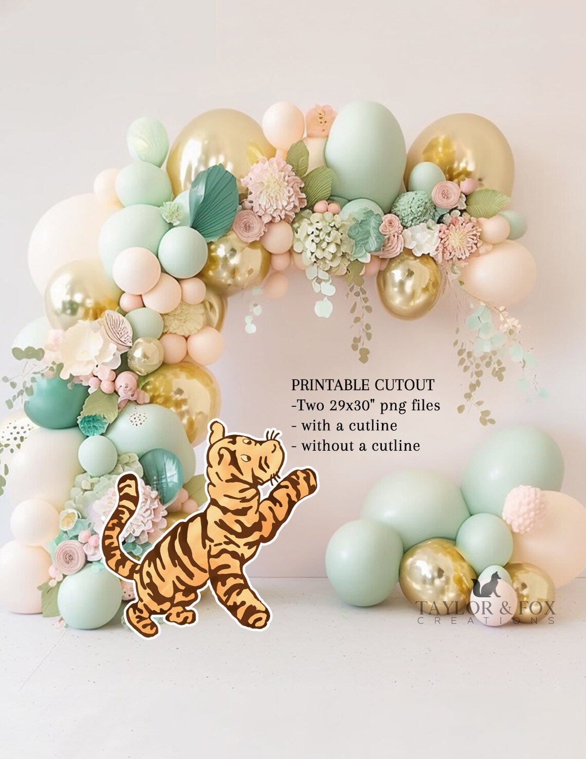 Cutout Decor Winnie the Pooh, Classic Tigger Baby Shower, Birthday ...