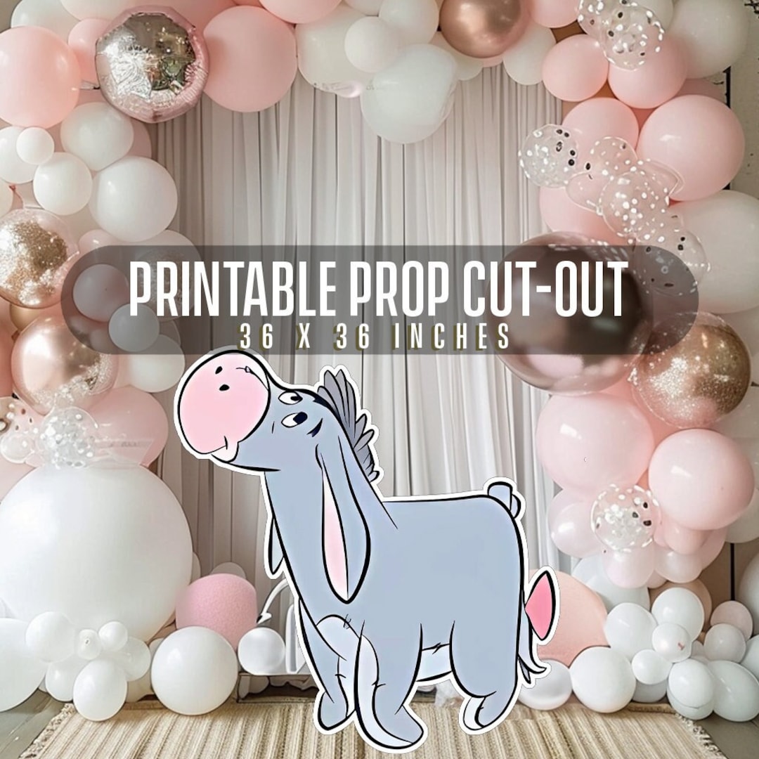 Winnie the Pooh Eeyore Cutout Prop: Baby Shower Decor (digital Download ...