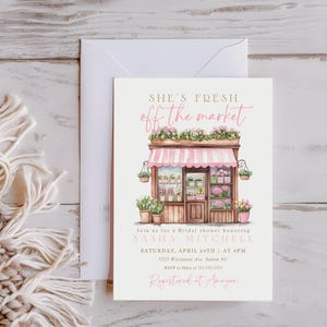 Flower Market Bridal Shower Invitation: Fresh Design (canva Template ...