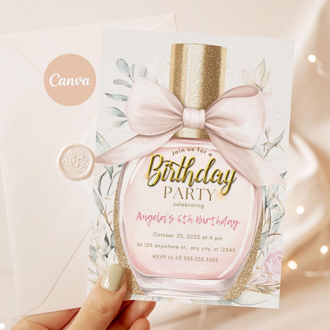 Nail Polish Invitation Glam Party Birthday Invitation, Spa Glam Party ...