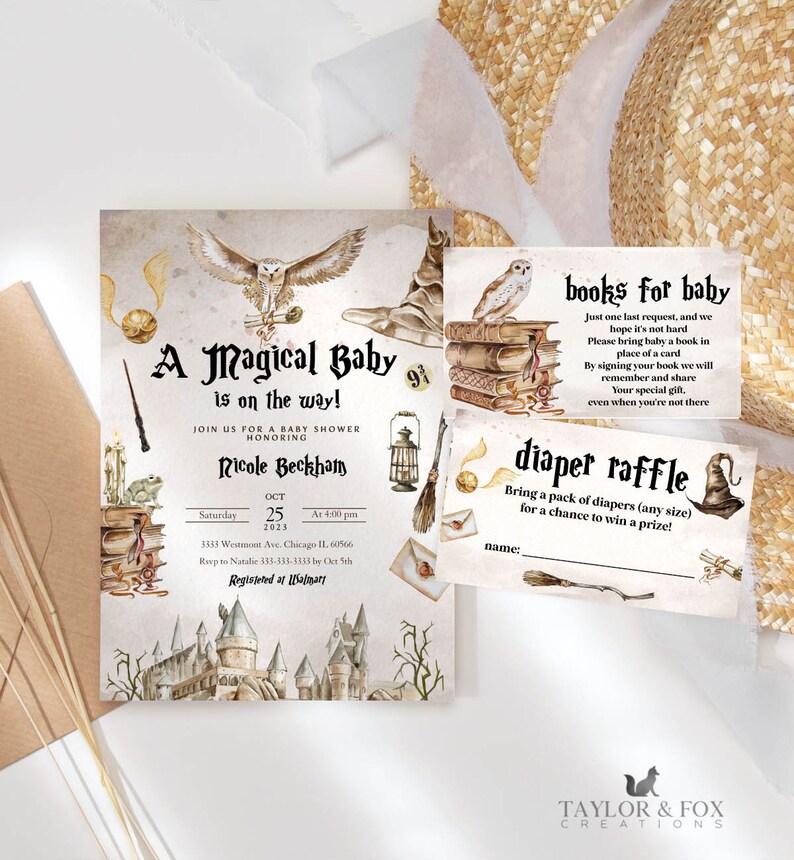 Editable Wizard Baby Shower Invitation Magic Baby Shower - Etsy