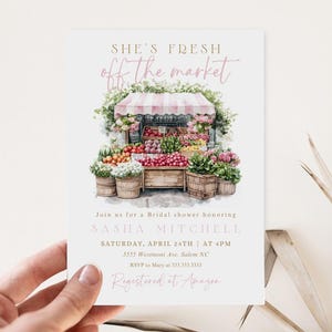 Flower Market Bridal Shower Invitation: Fresh Produce Stall (canva ...