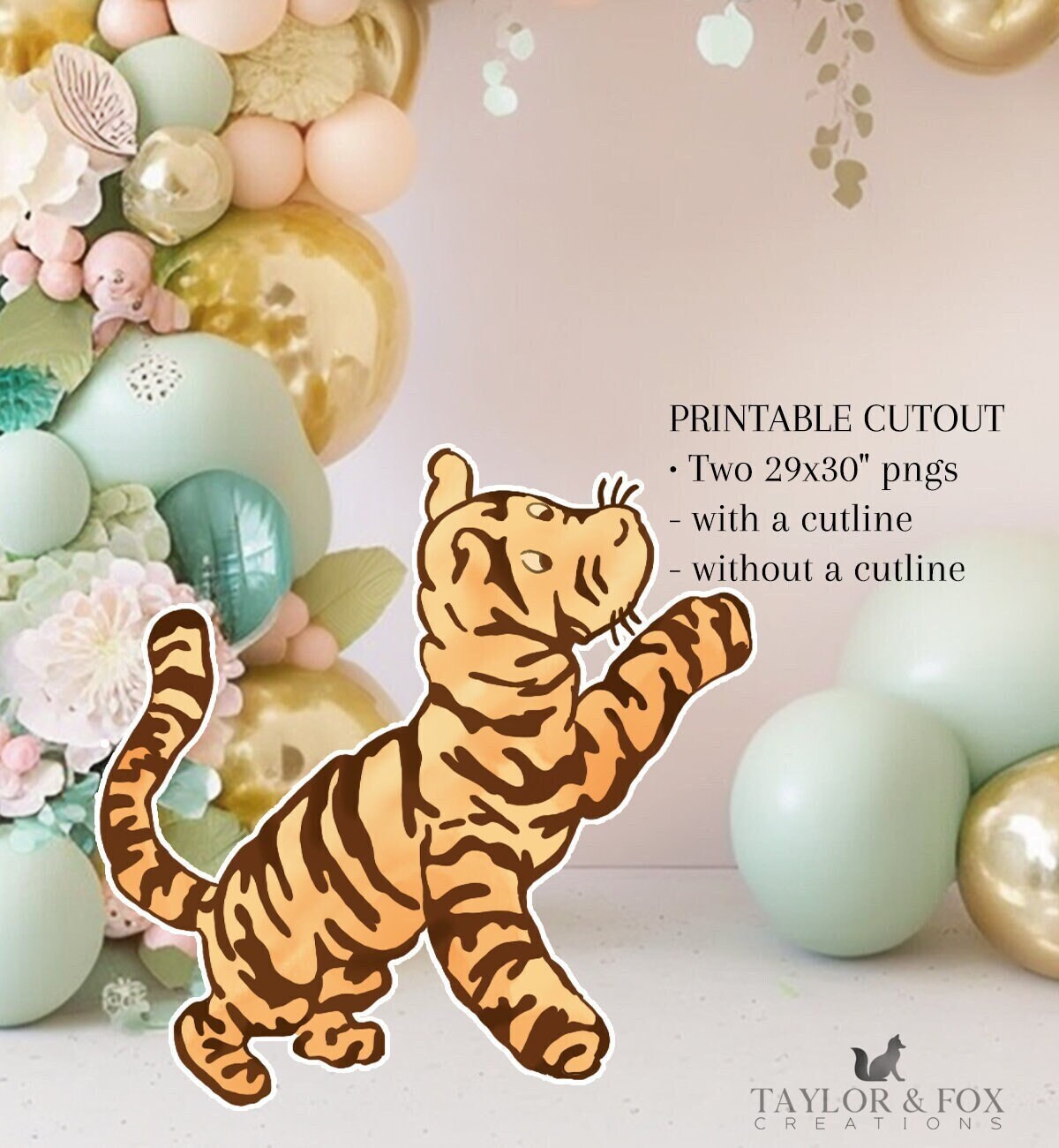 Cutout Decor Winnie the Pooh, Classic Tigger Baby Shower, Birthday ...
