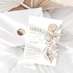 Boho Seashell Bridal Shower Invitation Template (digital Download) - Etsy