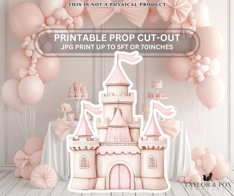 Pink Princess Castle Cutout: Birthday Party Prop (digital Download) - Etsy