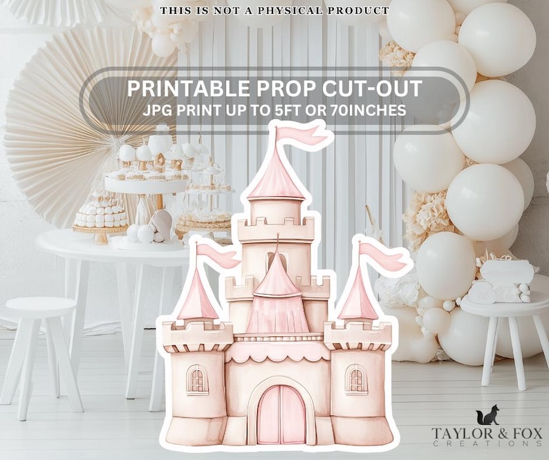Pink Princess Castle Cutout: Birthday Party Prop (digital Download) - Etsy