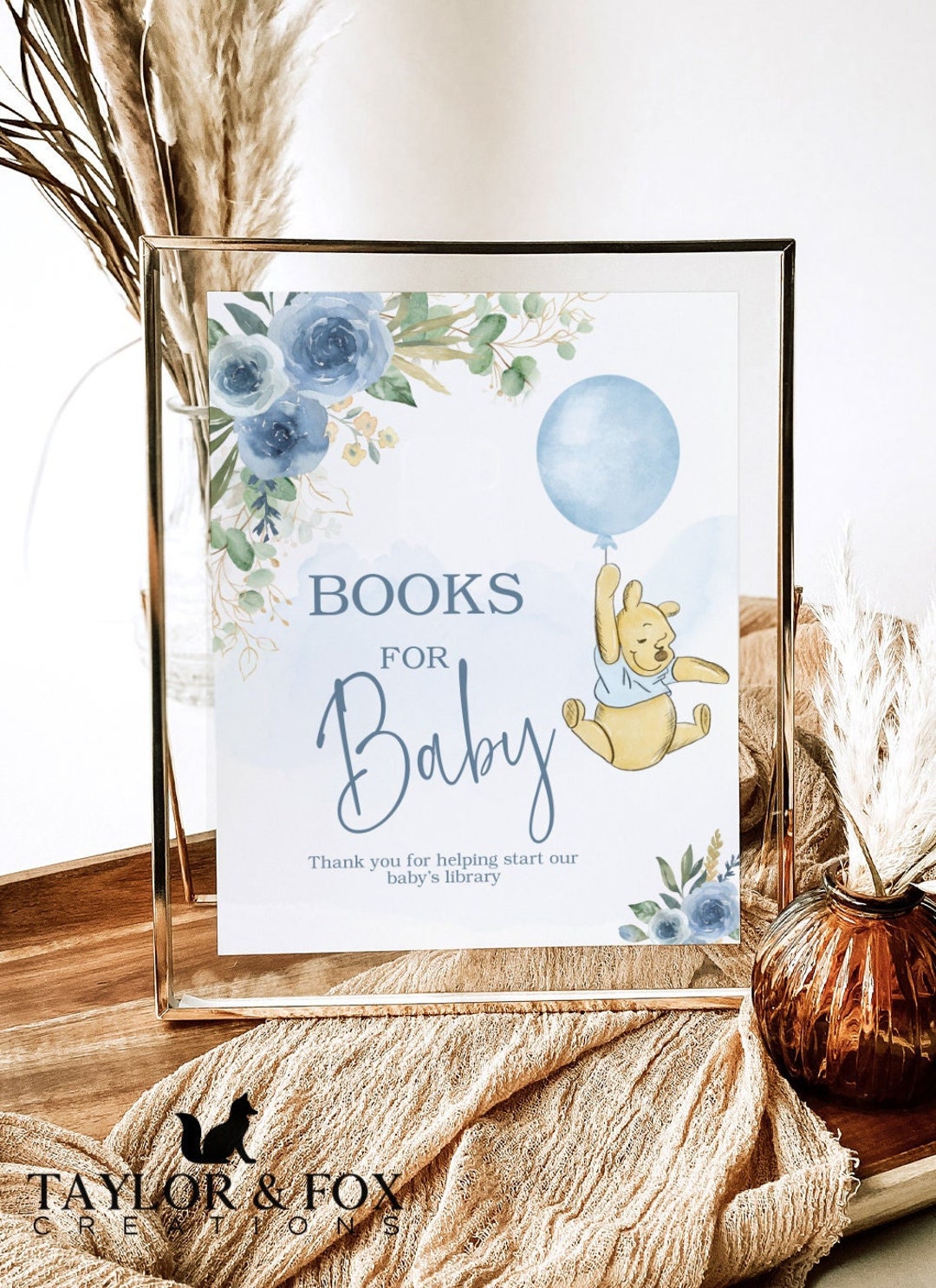 Editable Winnie the Pooh Sign, Winnie the Pooh Baby Shower, Winnie the ...