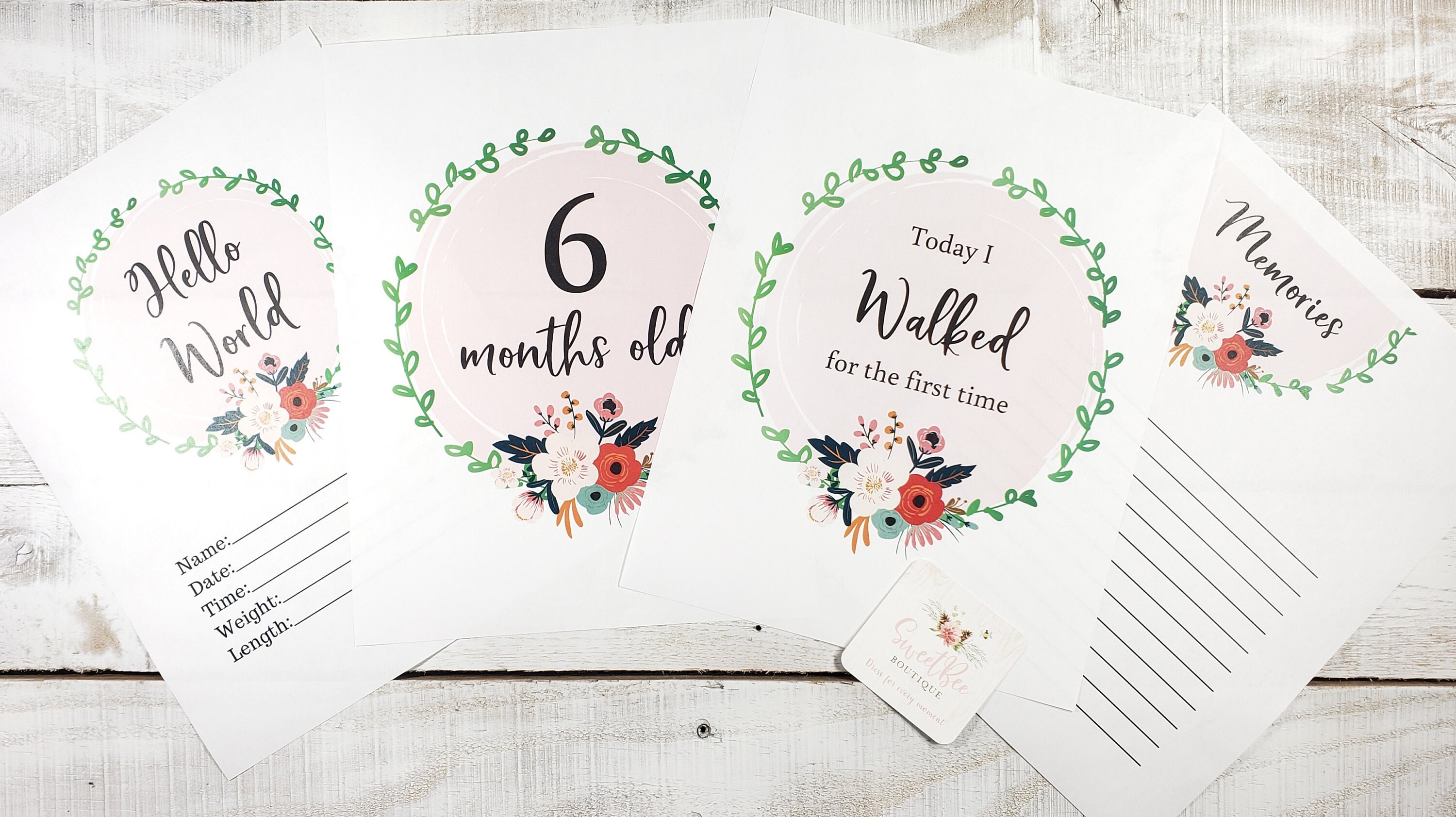 Printable Floral Milestone Cards - Etsy