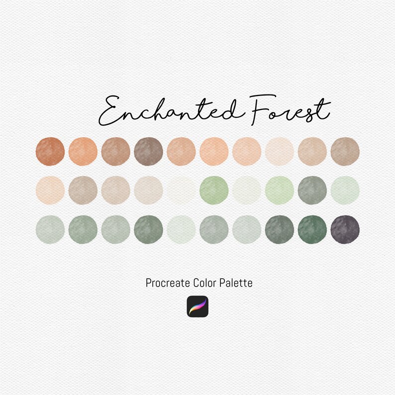 Enchanted Forest Procreate Color Palette, Procreate Swatches, Digital ...