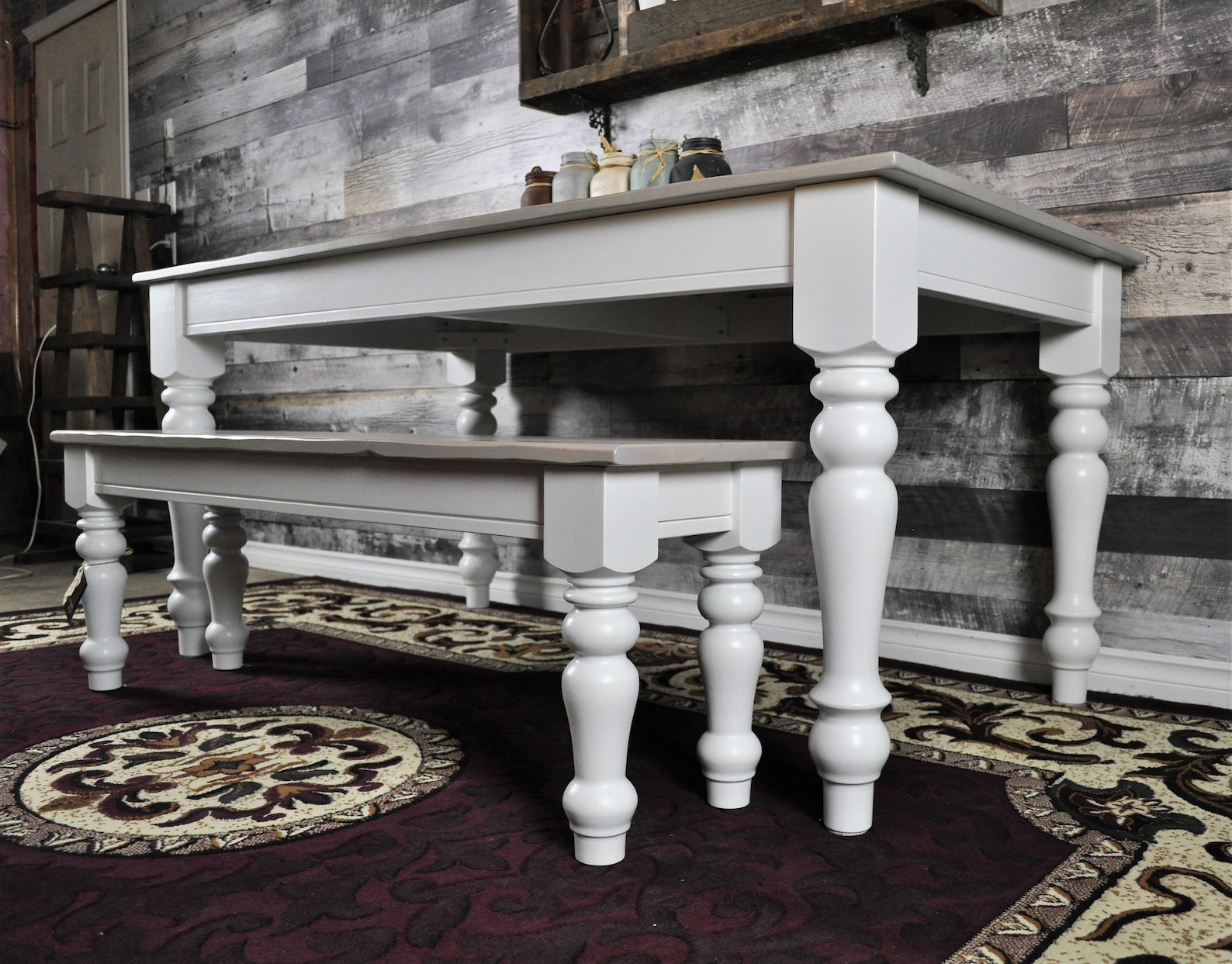 Chunky Farmhouse Dining Table Legs Wood Table Legs Turned | Etsy