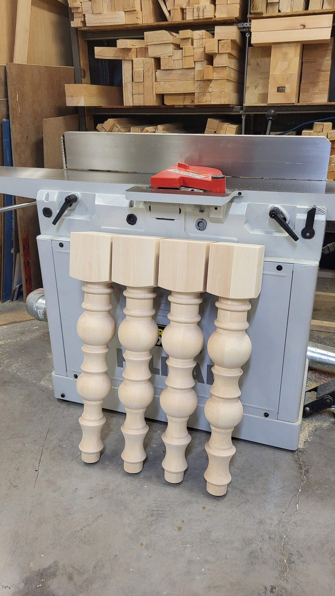 Turned Dining Table Legs - (set of 4) - Wood Table Legs - 5"x5"x28.5 ...