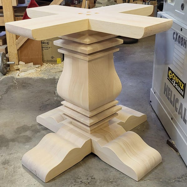 Wood Pedestal Table Base - Etsy