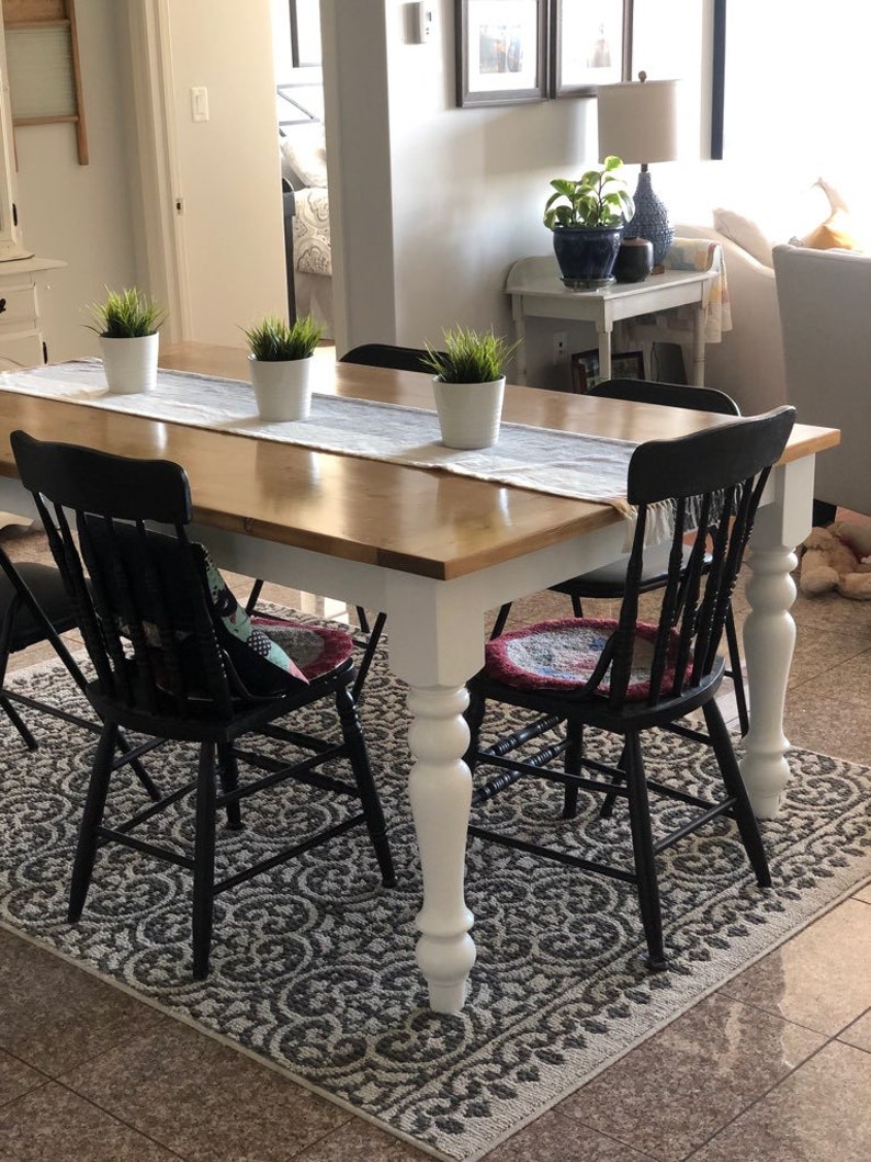 Chunky Farmhouse Dining Table Legs Wood Table Legs Turned | Etsy