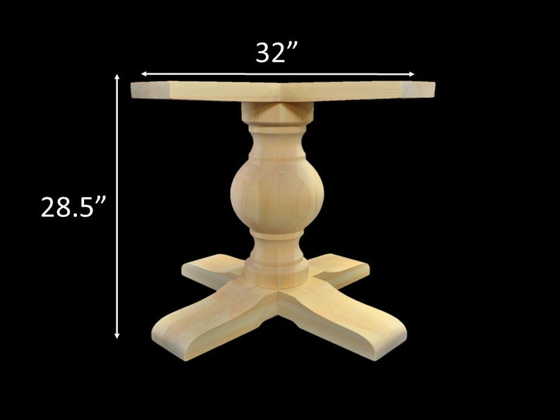 Turned Pedestal Dining Table Base: Eastern White Pine - Etsy