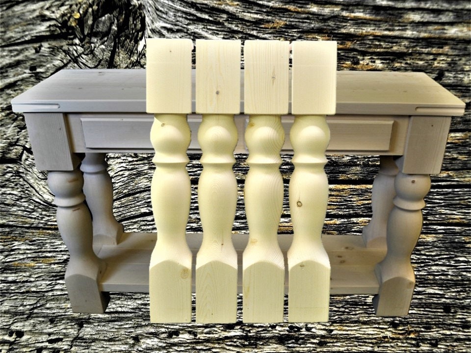 Unfinished Farmhouse Table Legs Woodlegs Hand turned Legs | Etsy