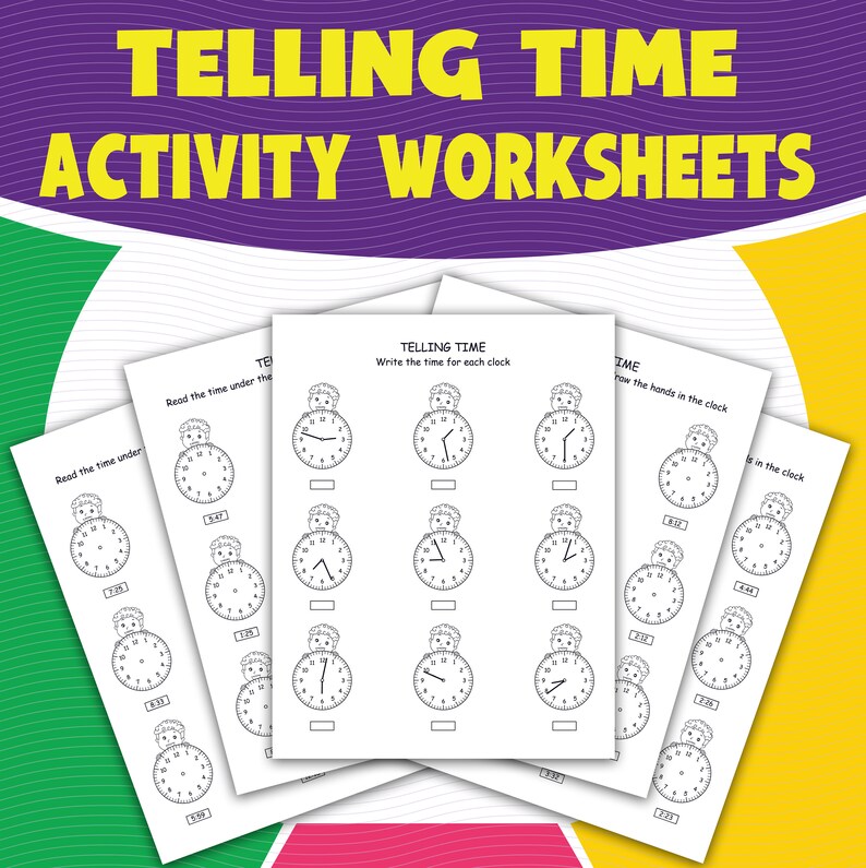 26 Telling Time to the Hour Worksheet, Learn to Tell the Time in ...