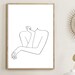 One Line Woman, Female Outline Drawing, Hands and Face, Feminine Art ...