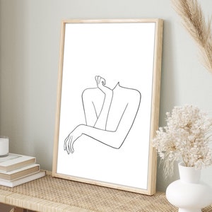 One Line Woman, Female Outline Drawing, Hands and Face, Feminine Art ...