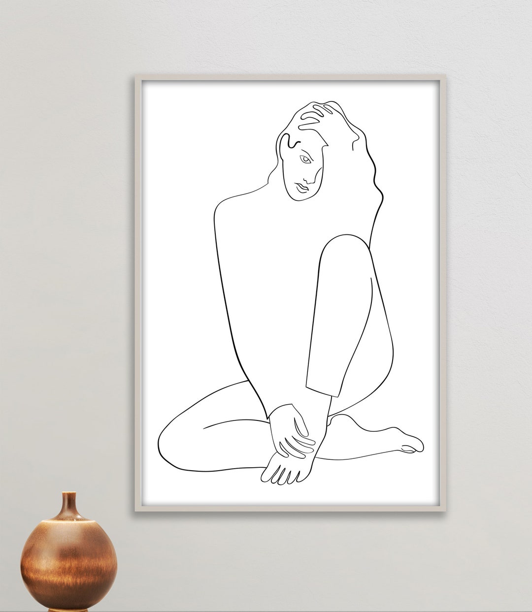 Continuous Line Female Fashion Drawing, One Line Female Drawing ...