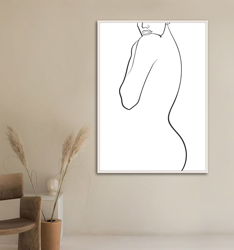 Nude Line Drawing Minimal Wall Art Minimal Female Figure - Etsy