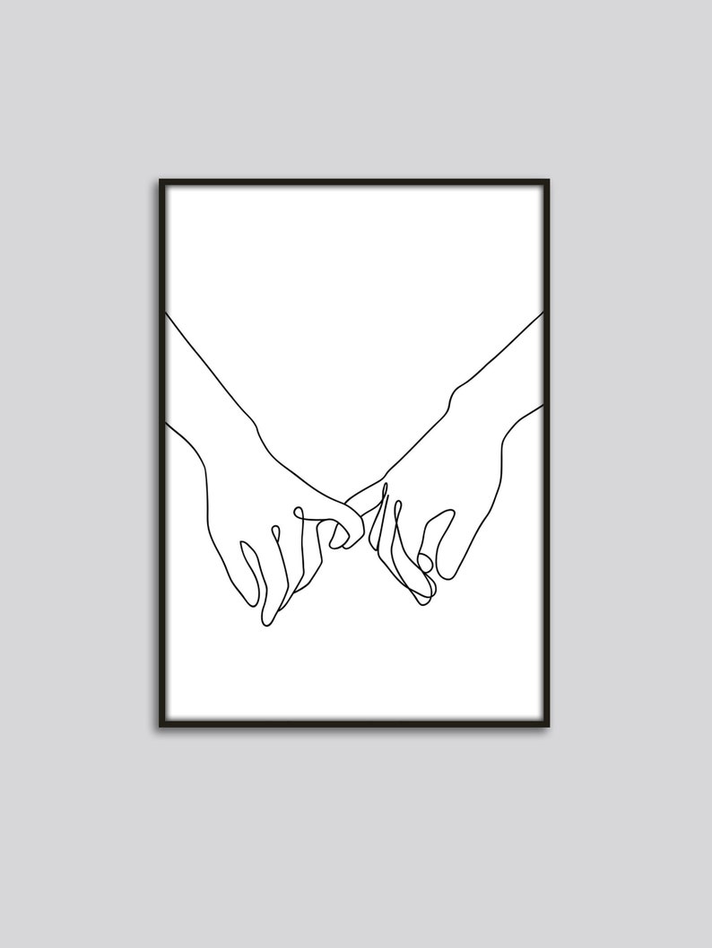 Pinky Promise Printable Hands Pinky Swear Drawing-lover's | Etsy