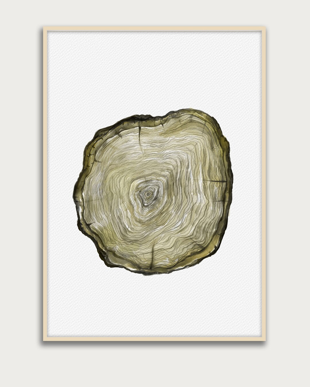 Tree Ring Printable , Tree Stump , Instant Download Watercolor Painting ...