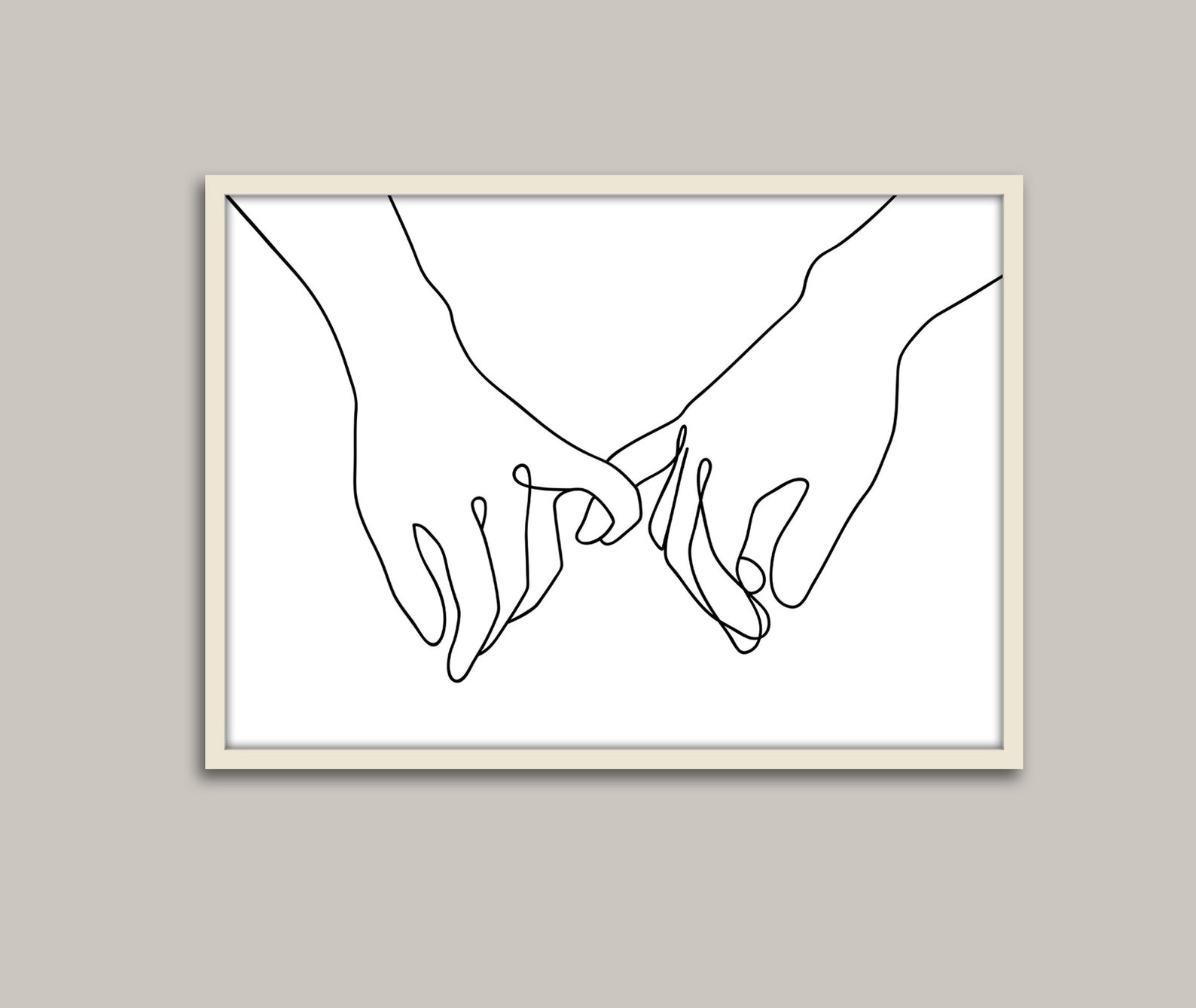 Pinky Promise Hands Drawing-lover's Hands-one Line Drawing - Etsy