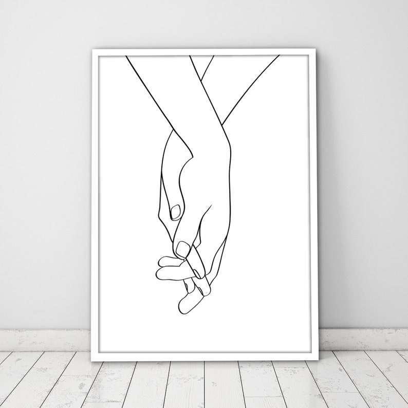Dessin au trait imprimable main dans la main, dessin au trait mains de ...