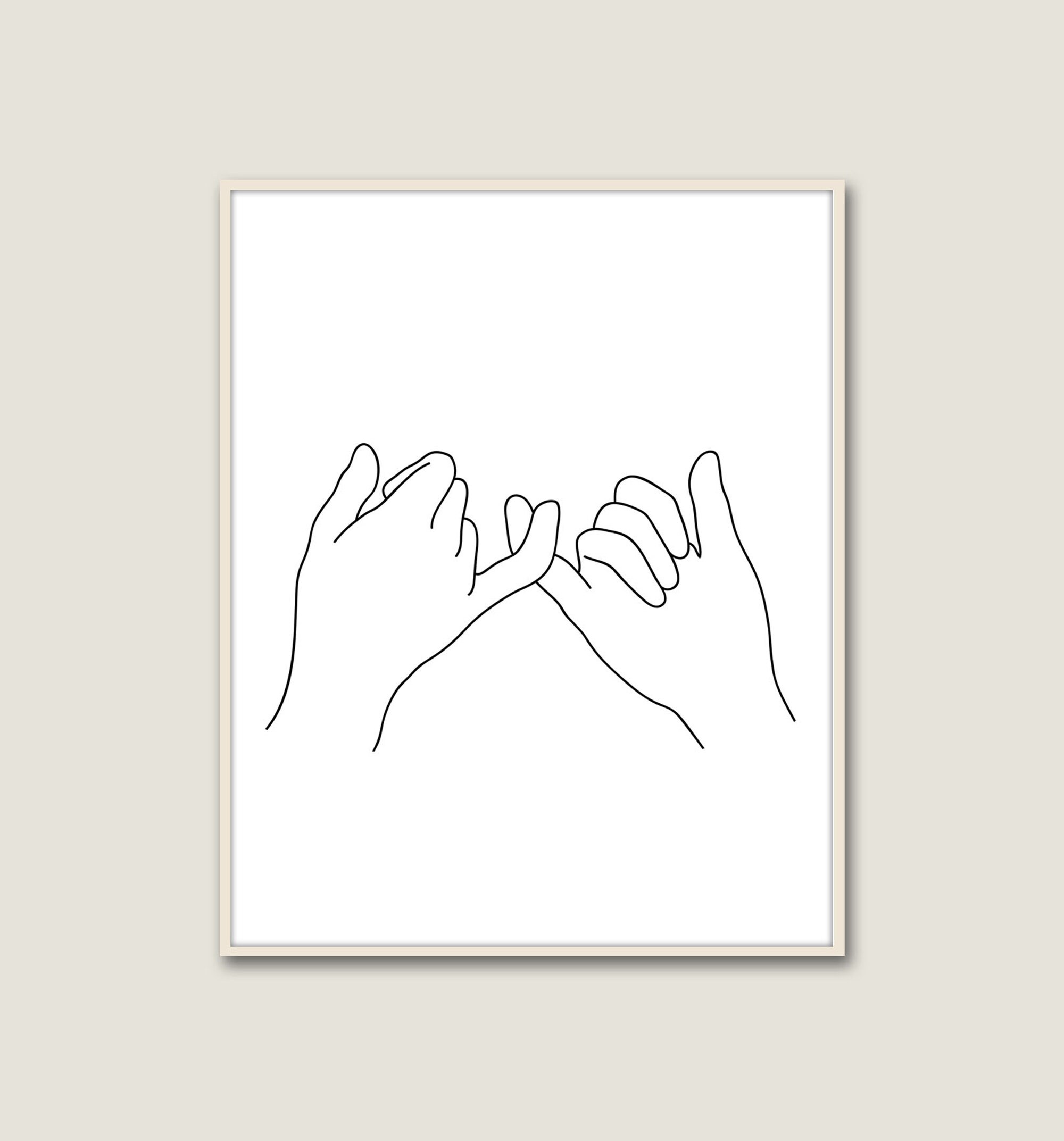Pinky Promise Printable Hands Pinky Swear Drawing-lover's Hands-one ...
