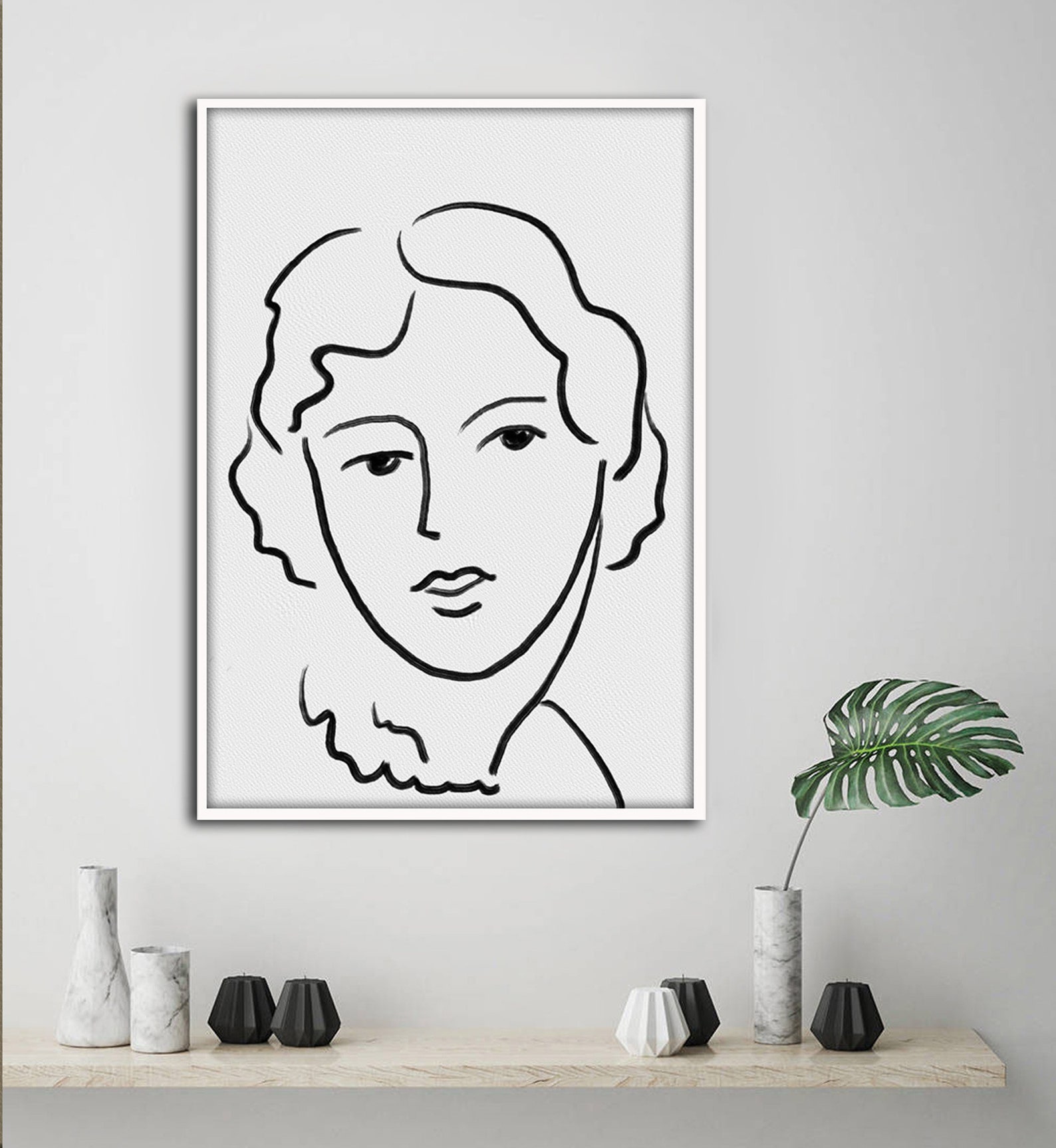 Matisse Style Art Set of 2, Line Drawing Face ,matisse Face Art Print ...