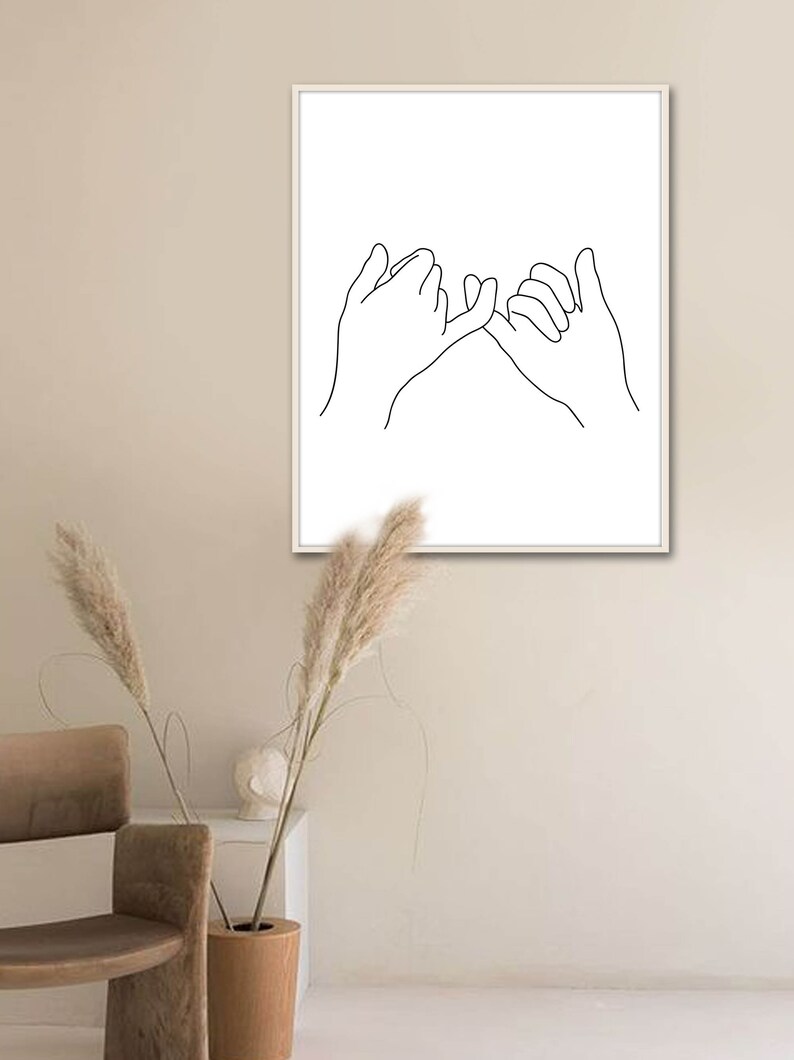 Pinky Promise Printable Hands Pinky Swear Drawing-lover's Hands-one Line Drawing Hands ...
